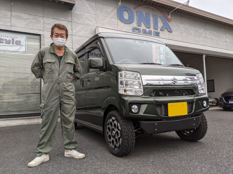 本日の納車 エブリイワゴン PZターボ ハイルーフ 4WD AxStyleリフトアップカスタムコンプリート - 軽トラや軽バン・軽自動車・新車のカスタムショップ【AxStyleオニキス新青梅】